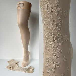 19th C. French Silk Stockings Embroidered Flowers Undergarments Hosiery ...