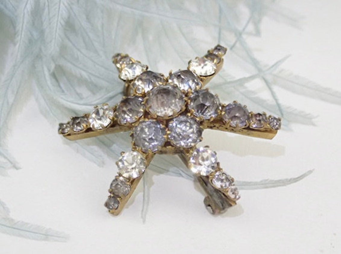 Edwardian Paste Star Brooch Pin Antique 1900s Celestial - Etsy UK