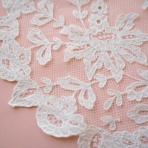 1800s Lace Border | Hand Applied Applique Muslin Flowers | Flounce ...