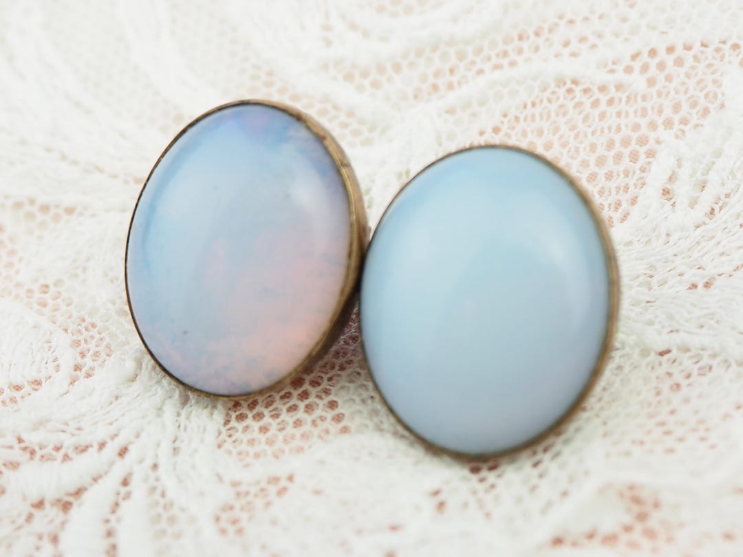 Antique Bachelor Buttons | Stud Spring Fastening Opal Glass Paste ...