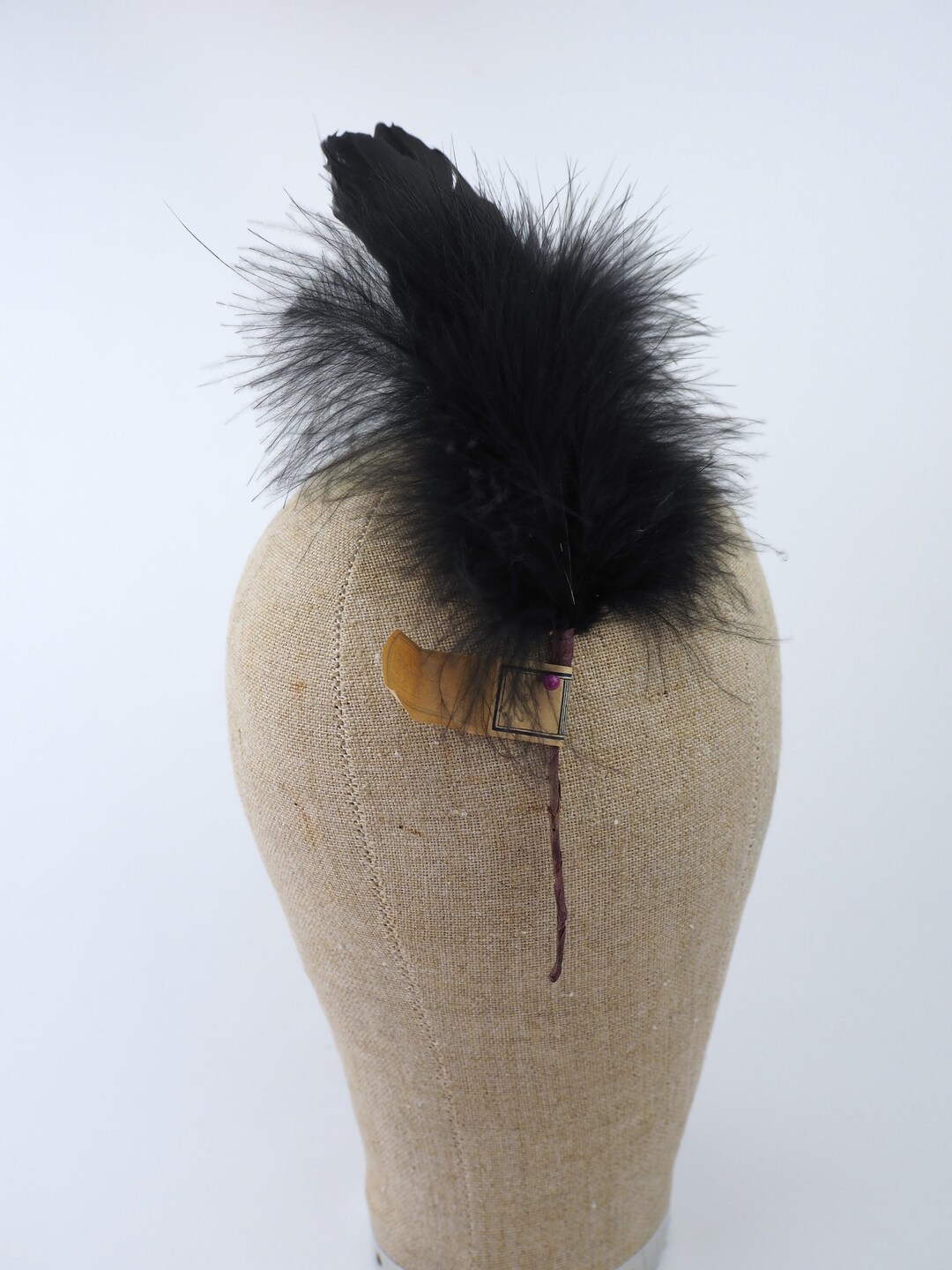 1900s French Millinery Feather | Black Marabou Piece | Hat Feathers ...