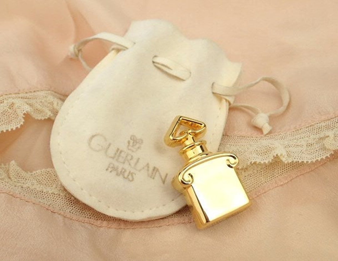 1980s GUERLAIN Singed Pin Brooch in Original Pouch Miniature Mitsouko ...