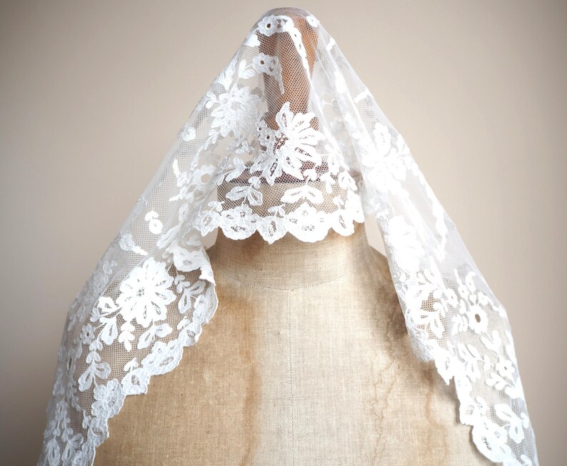 1800s Lace Border | Hand Applied Applique Muslin Flowers | Flounce ...