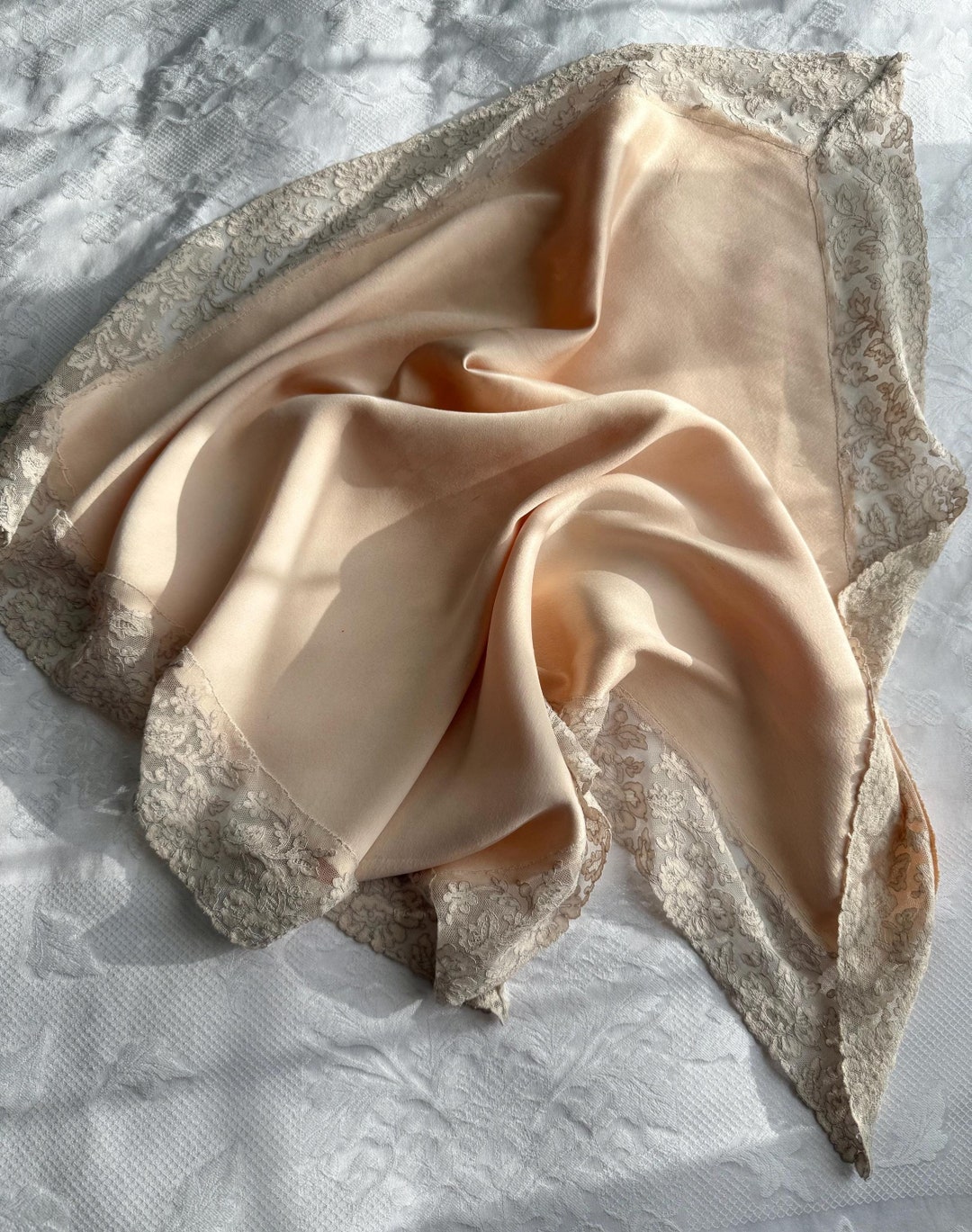 1920s Dressing Table Tray Mat Shimmery Silk Floral Tulle Lace Antique ...