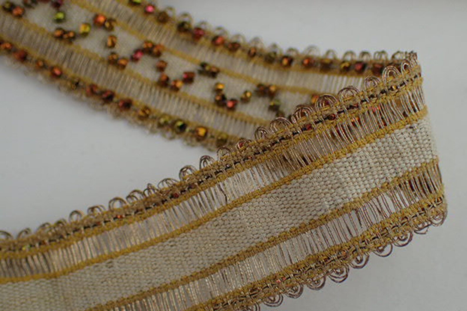 12 Inches 1920's Trimming Bronze Gold Metallic Thread - Etsy