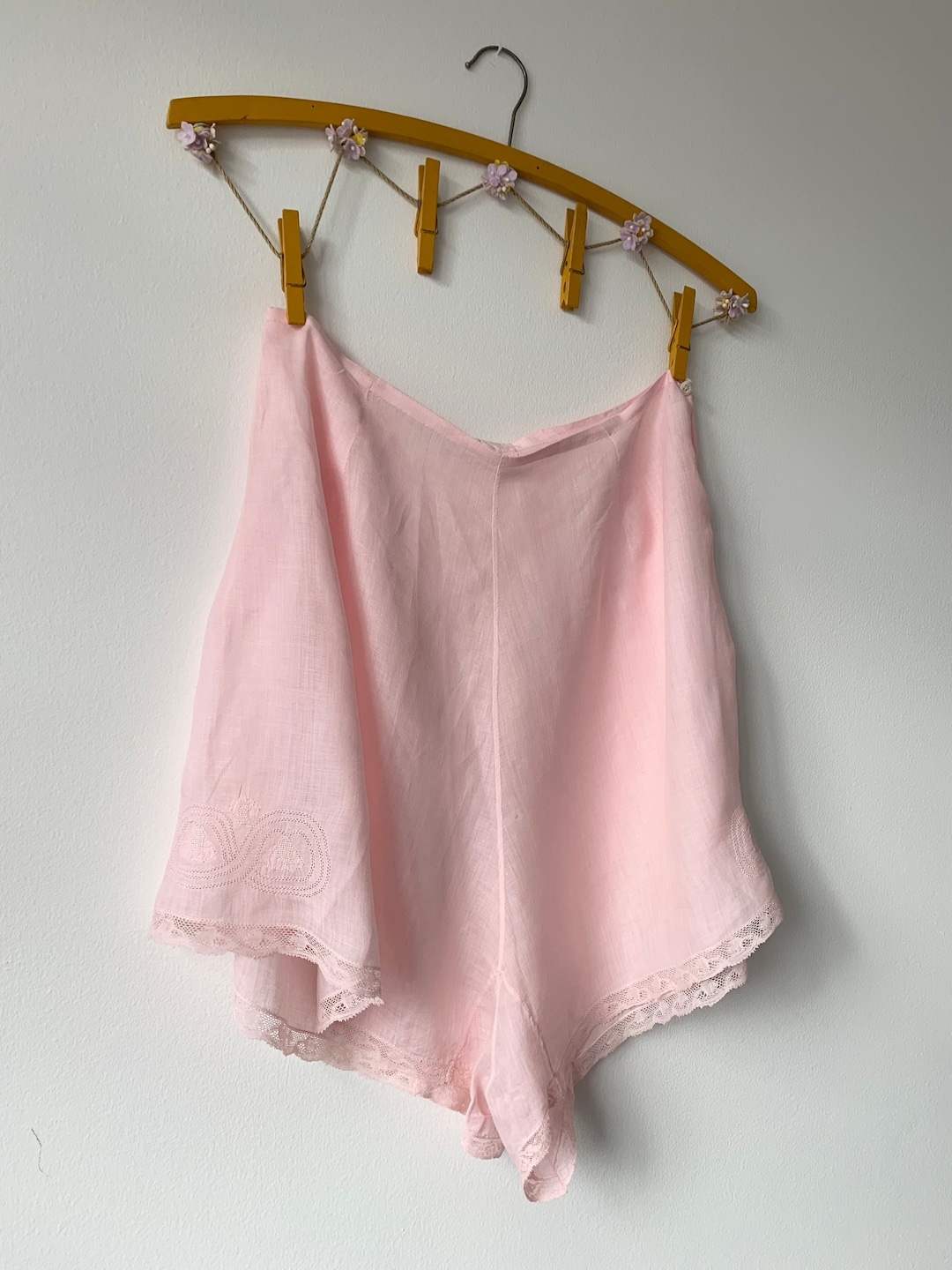 Original 1920s Soft Pink Embroidered Tap Pants Shorts Cami Knickers ...