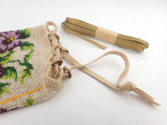 Little 1900s Beaded Reticule Evening Purse Drawstring… - Gem