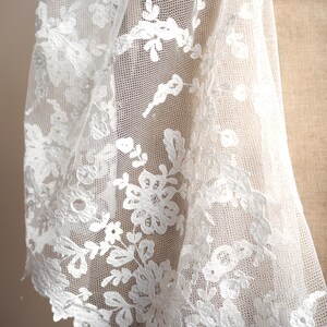 1800s Lace Border | Hand Applied Applique Muslin Flowers | Flounce ...
