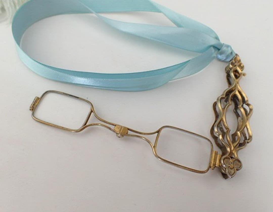 19th Century Ornate Lorgnette | Gilt Metal Folding Magnifying Reading ...