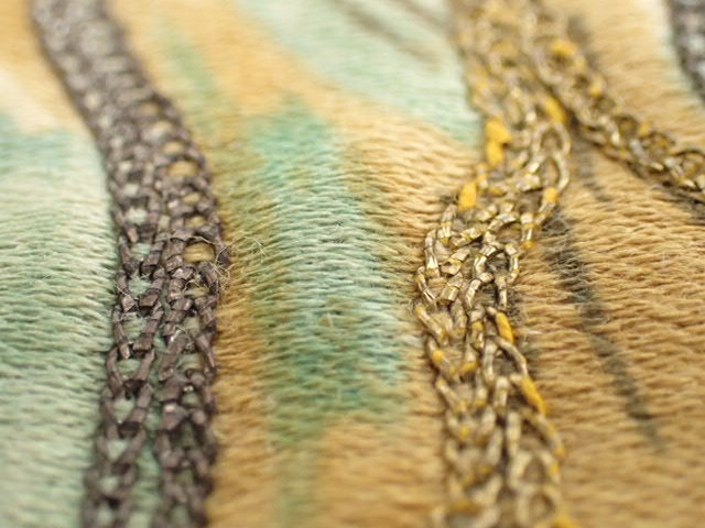 Beautiful Antique Hand Painted Woven Silk Metallic Thread | Etsy