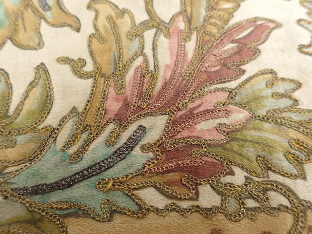 Beautiful Antique Hand Painted Woven Silk Metallic Thread | Etsy