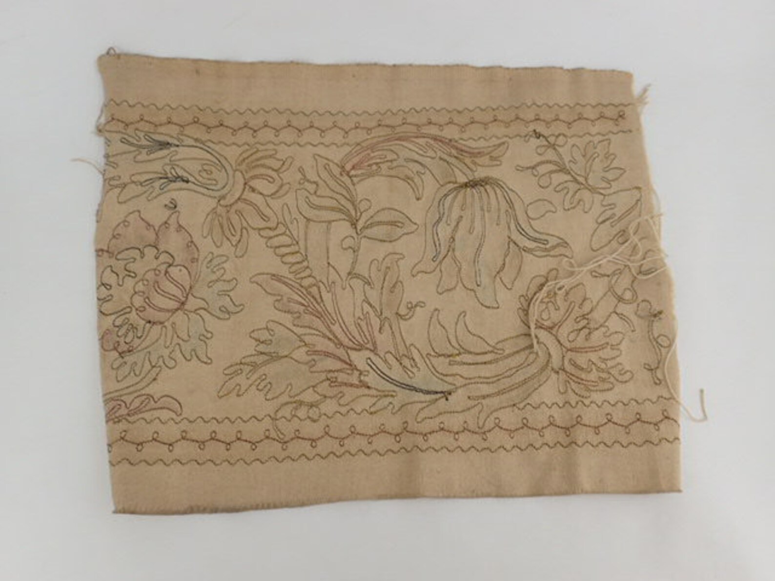 Beautiful Antique Hand Painted Woven Silk Metallic Thread | Etsy