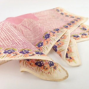 1930s Pinky Lilac Handkerchief Hanky Floral Patterned Purple Flowers ...