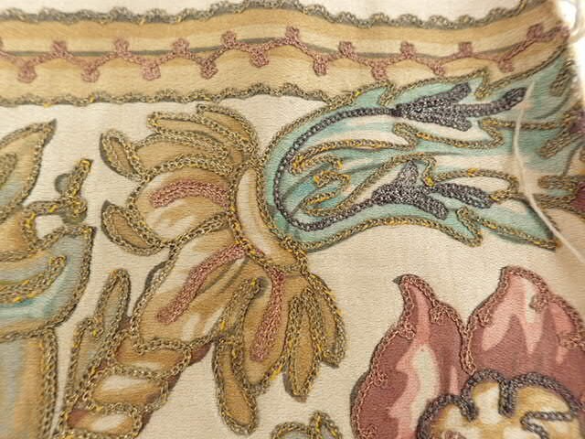 Beautiful Antique Hand Painted Woven Silk Metallic Thread | Etsy