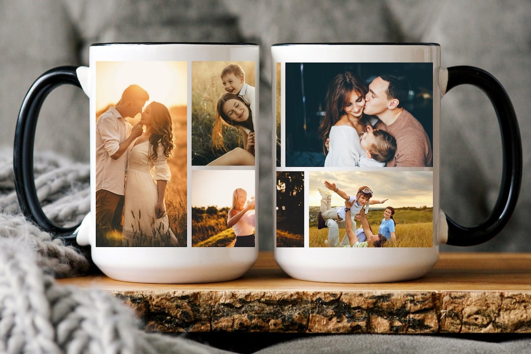 Custom Photos Collage Mug up to 5 Photos, Personalized Photos Mug ...
