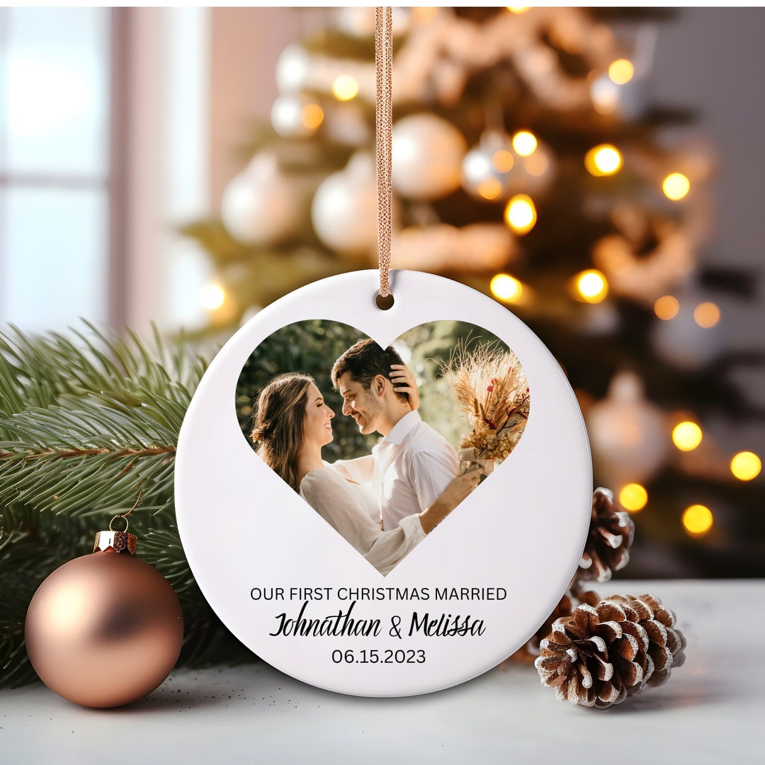First Christmas Married Ornament Married Photo Ornament - Etsy