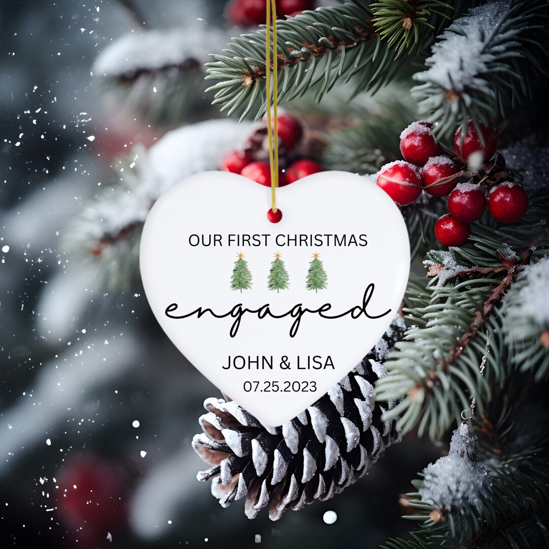 Personalized Our First Christmas Engaged Ornament, Mr & Mrs Christmas ...