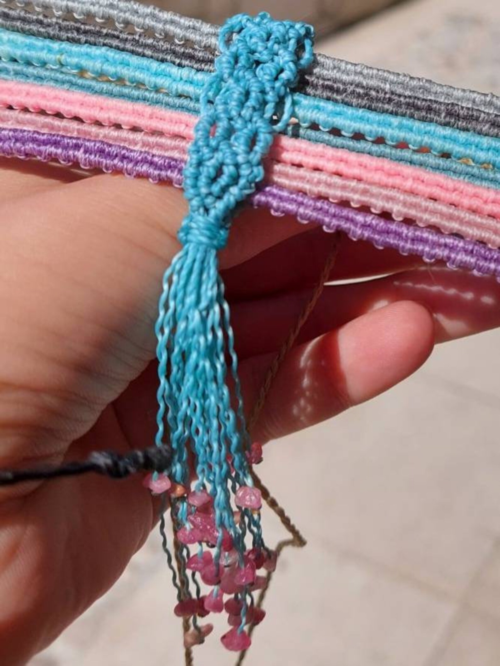 Macrame Simple Choker Hippie Choker Modern Choker Pink - Etsy