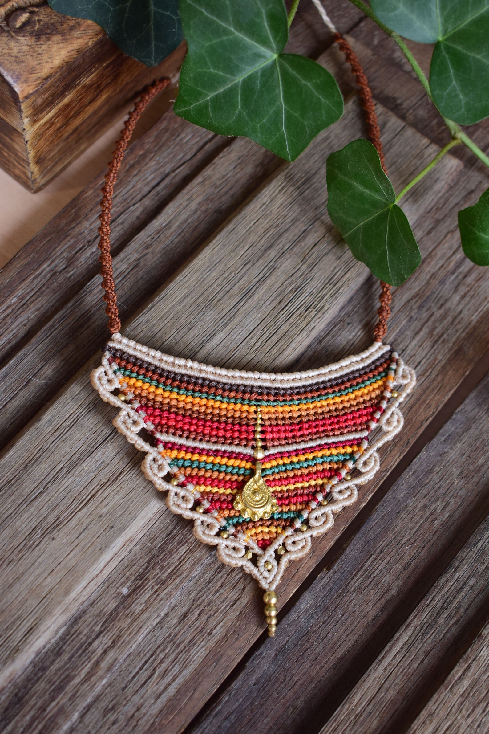 Ethnic Macrame Necklace Cavandoli Style Collar Tribal Style - Etsy
