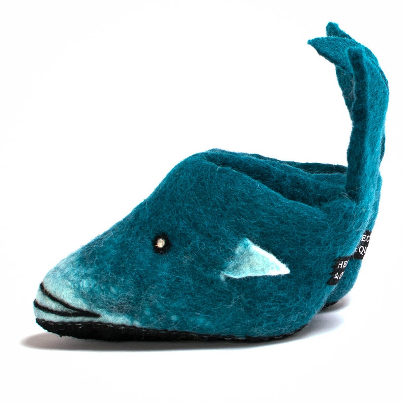 Animal Whale Felted Slippers - Etsy Norway