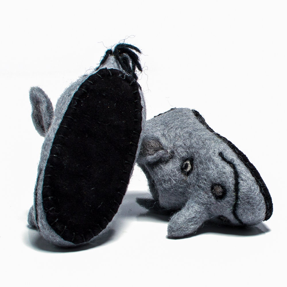 Handmade Felted Rhino Slippers - Etsy