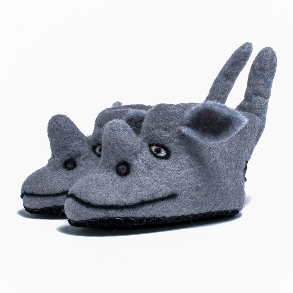 Handmade Felted Rhino Slippers - Etsy