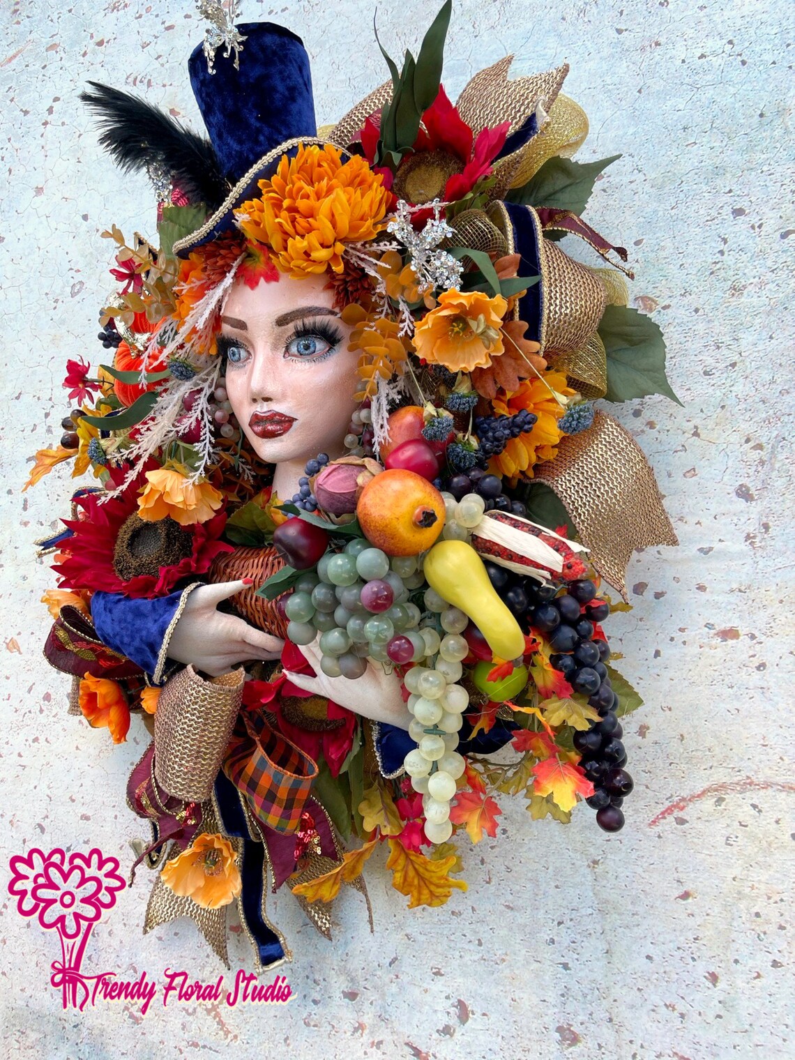 Unique Fall Wreath Luxury Cornucopia Wreath Artwork Autumn | Etsy