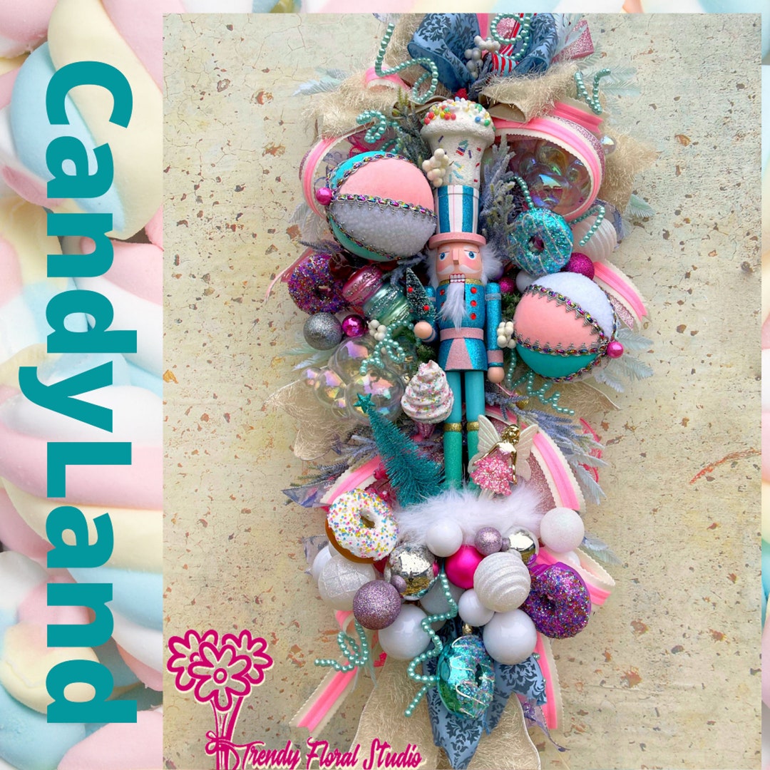 Christmas Nutcracker Candyland Wreath With Lights, Nostalgic Nutcracker ...