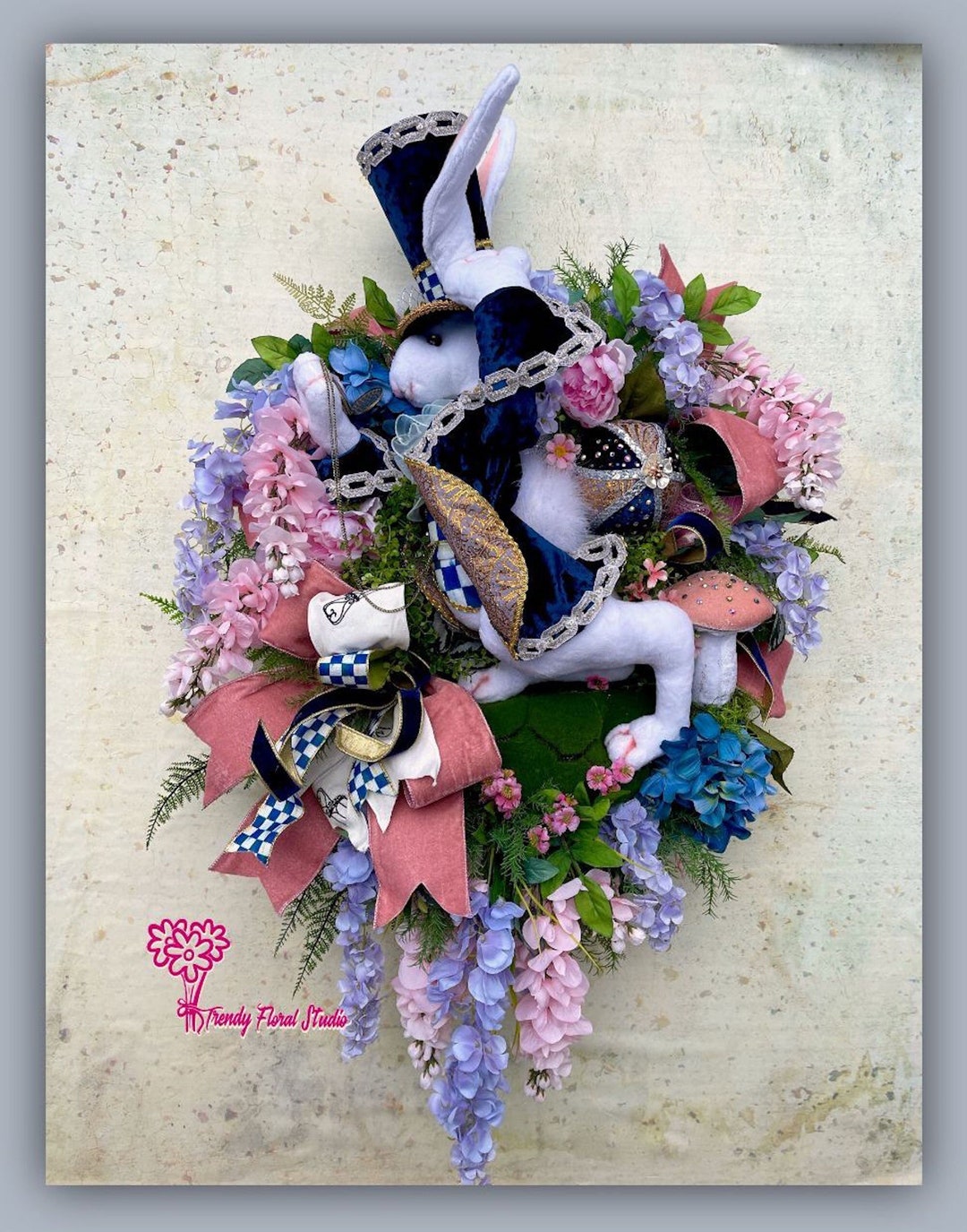 Bunny Wreath, White Rabbit Luxury Spring Wreath, Easter Wreath - Etsy
