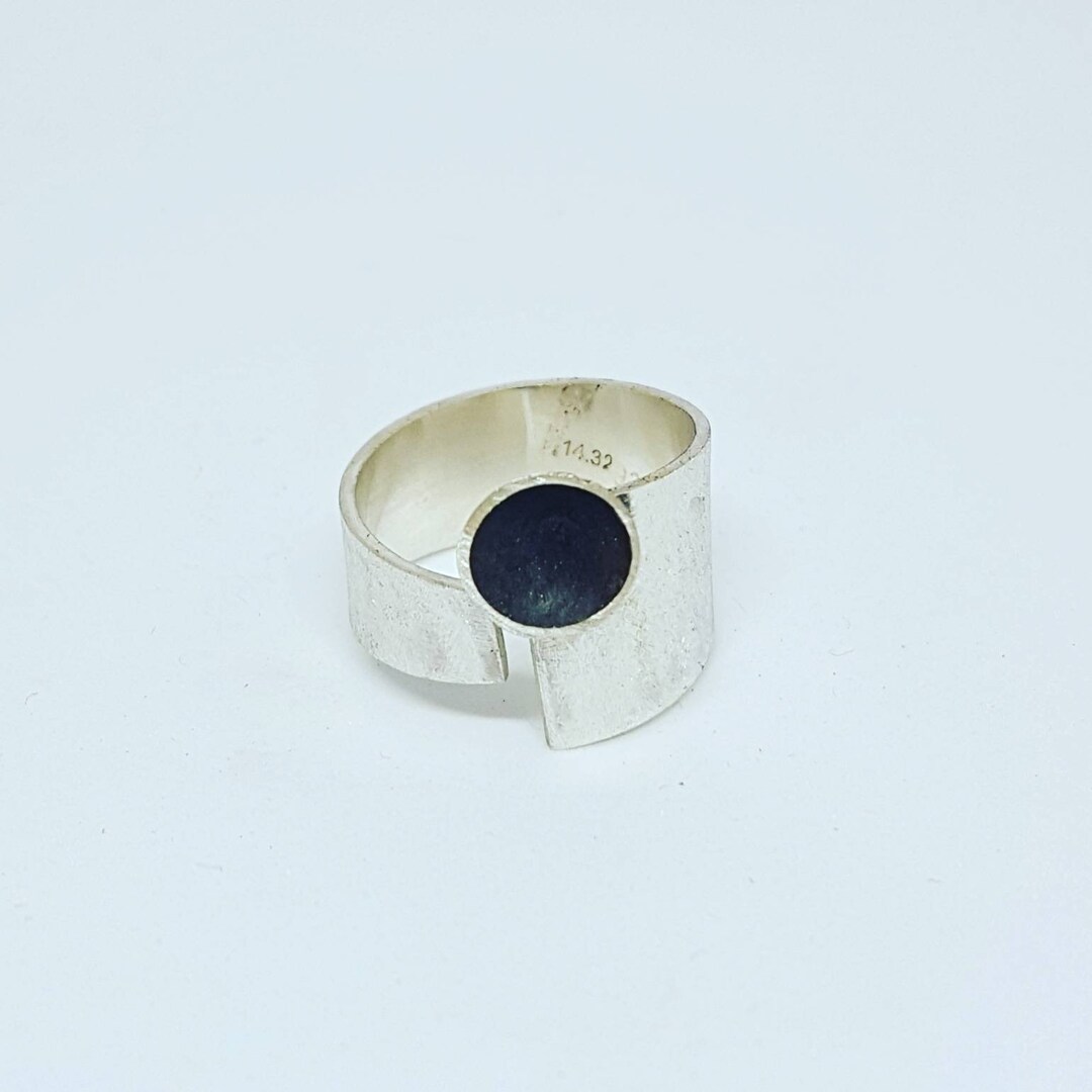 Silver Ring Sterling Silver Ring Oxidation Ring Gift for Her Geometric ...