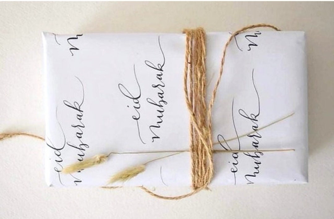 Eid Mubarak Gift Wrap Wrapping Paper Handwritten Calligraphy - Etsy