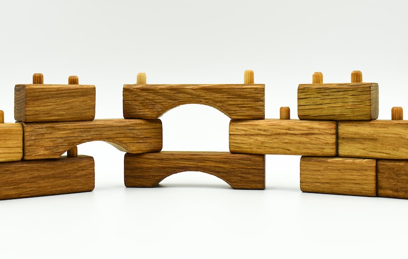 Handcrafted Wooden Interlocking Blocks for Children 46 | Etsy