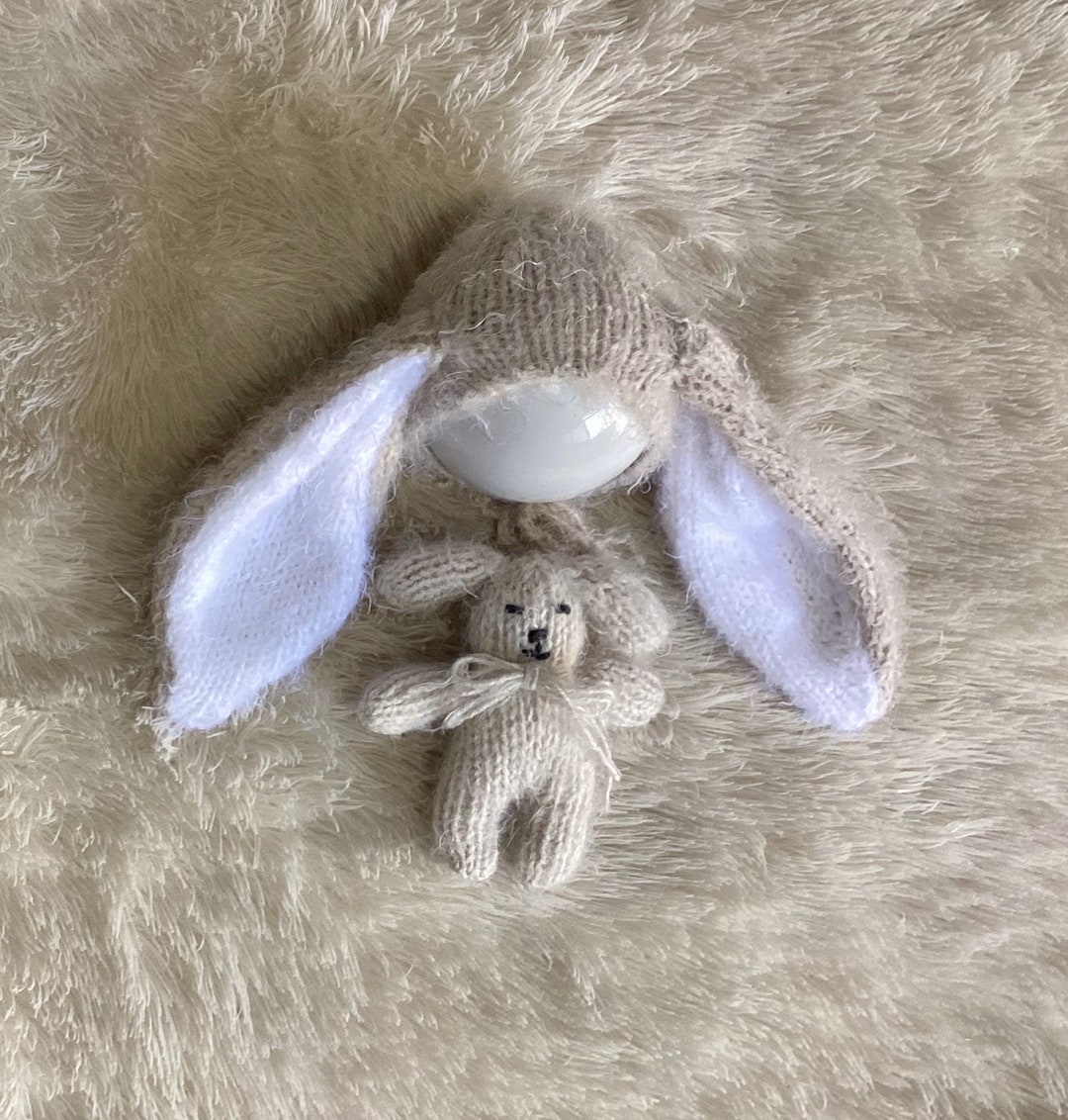 Bunny Bonnets With Long Ears, Newborn Bunny Bonnet , Newborn ...