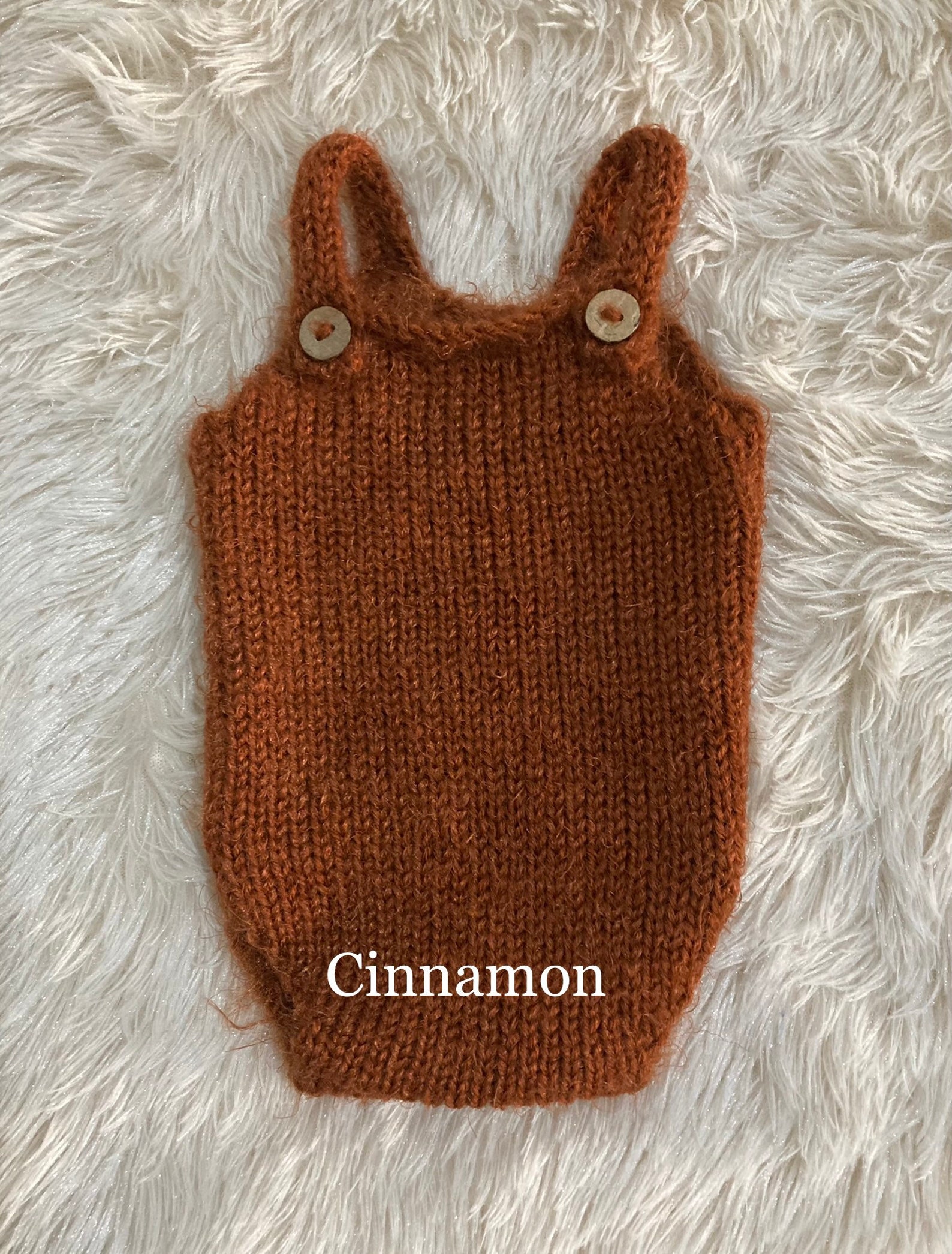 Newborn Knitted Fluffy Bear Outfit, the Romper Has Adjustable Straps ...
