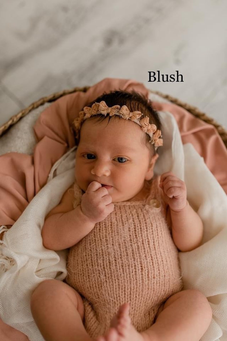 Newborn Knitted Fluffy Bear Outfit, the Romper Has Adjustable Straps ...