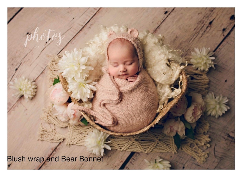 Newborn Long Fluffy Wrap and Bonnet Set Wrap With Bonnet and | Etsy