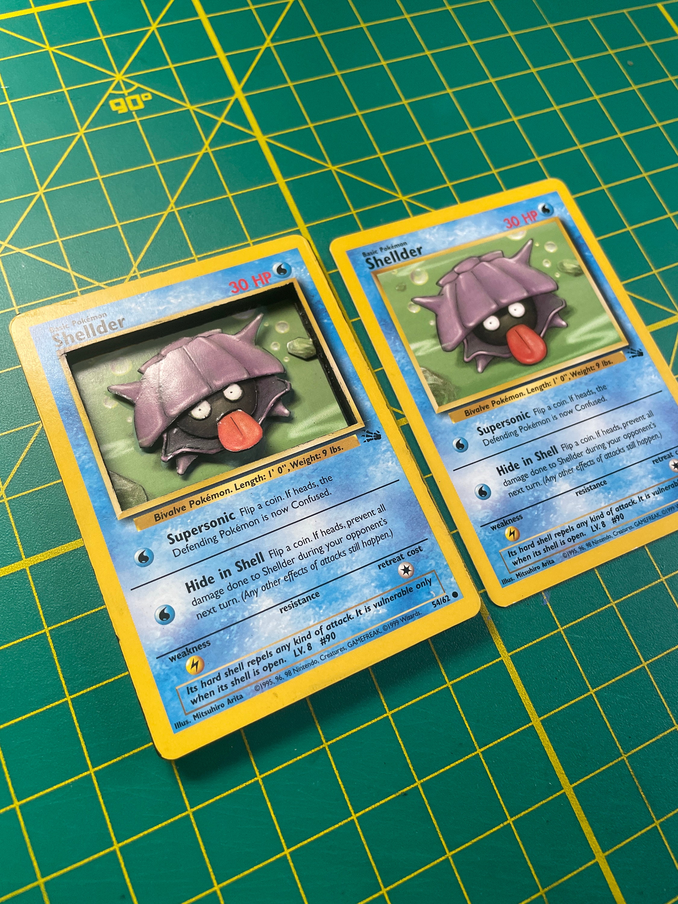 Shellder Pokemon Card 3D Card Art Shadowbox Handmade One-of-a-kind ...