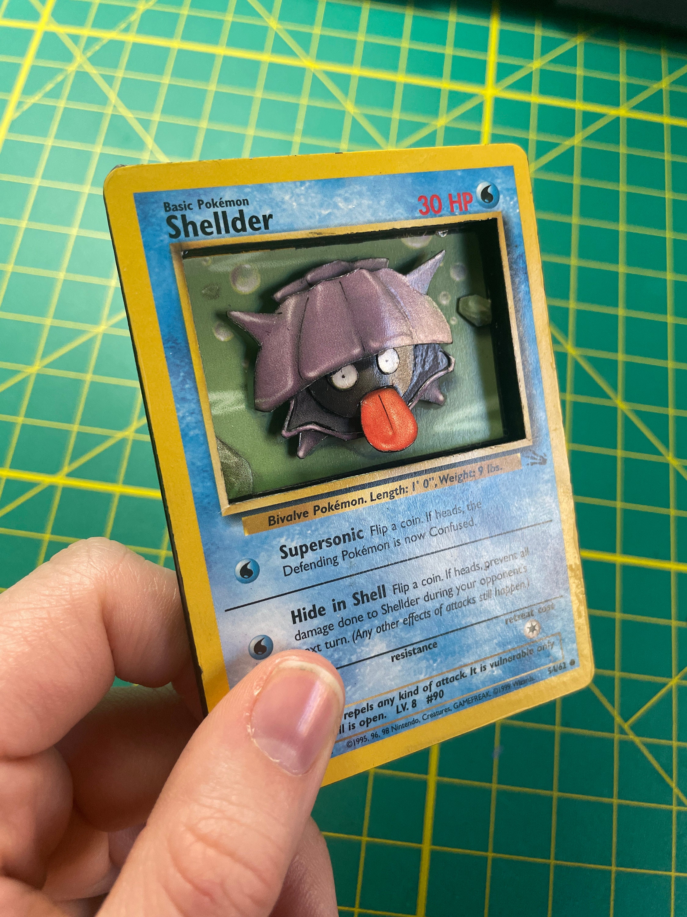 Shellder Pokemon Card 3D Card Art Shadowbox Handmade One-of-a-kind ...