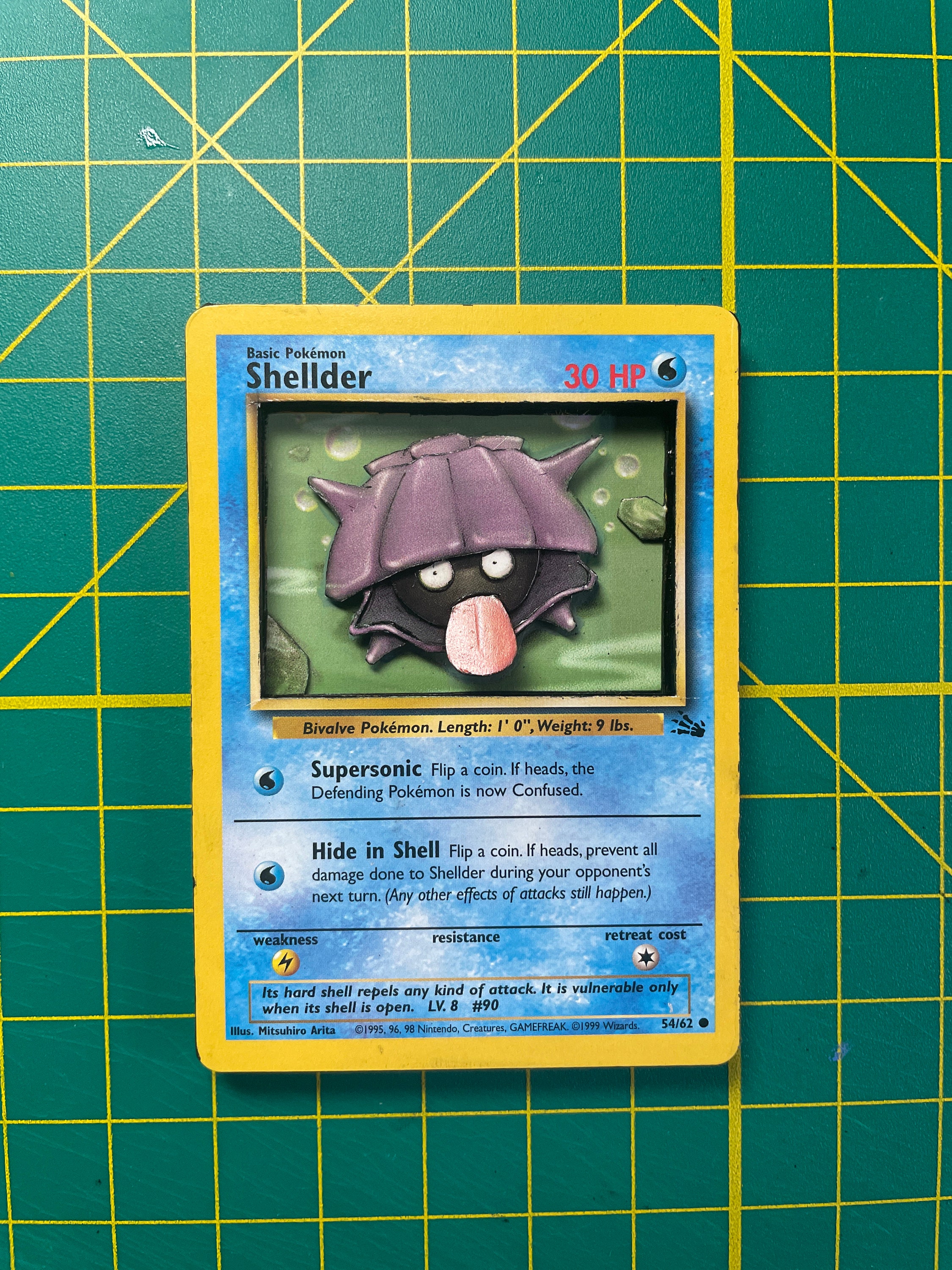 Shellder Pokemon Card 3D Card Art Shadowbox Handmade One-of-a-kind ...