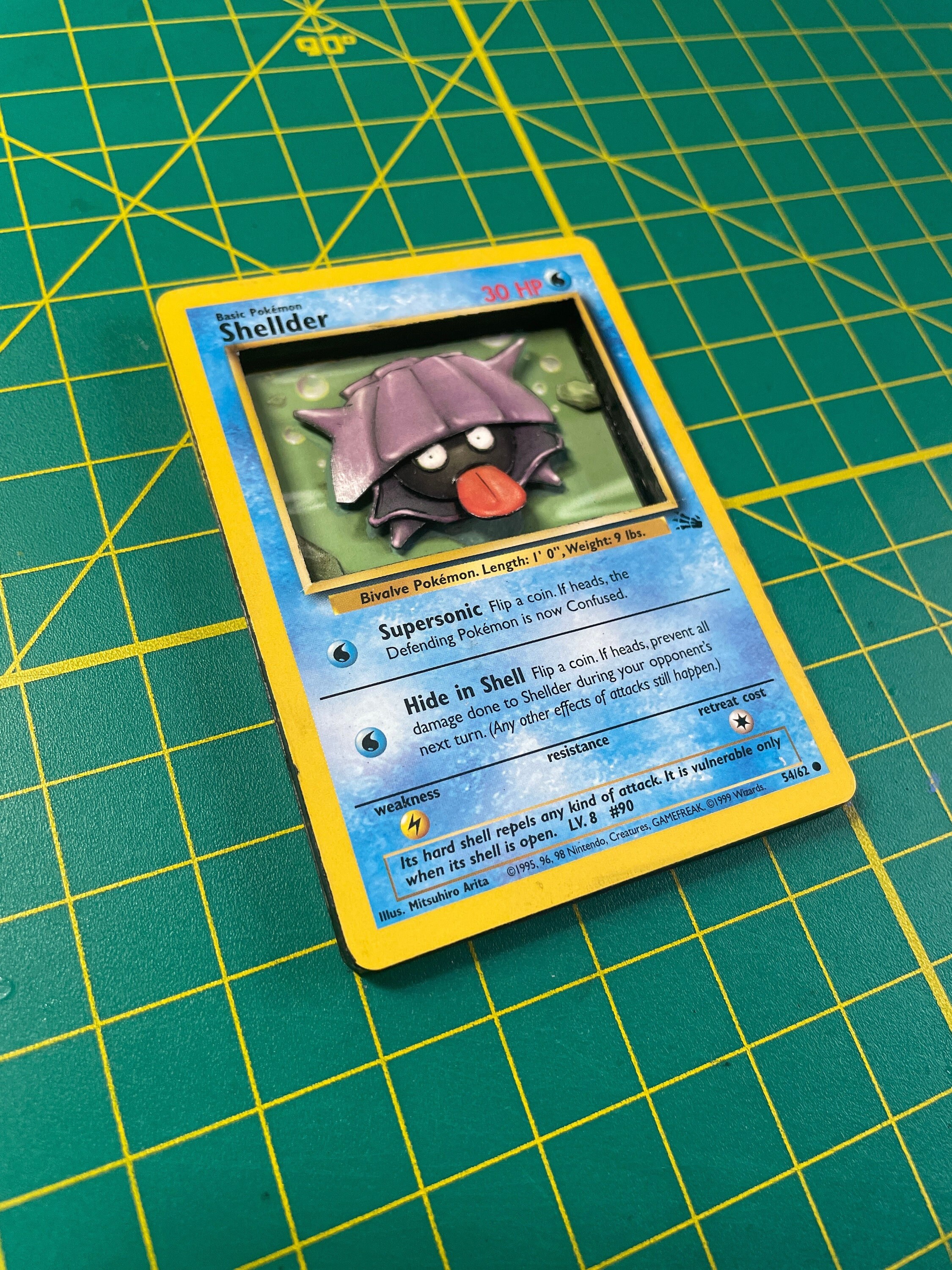 Shellder Pokemon Card 3D Card Art Shadowbox Handmade One-of-a-kind ...