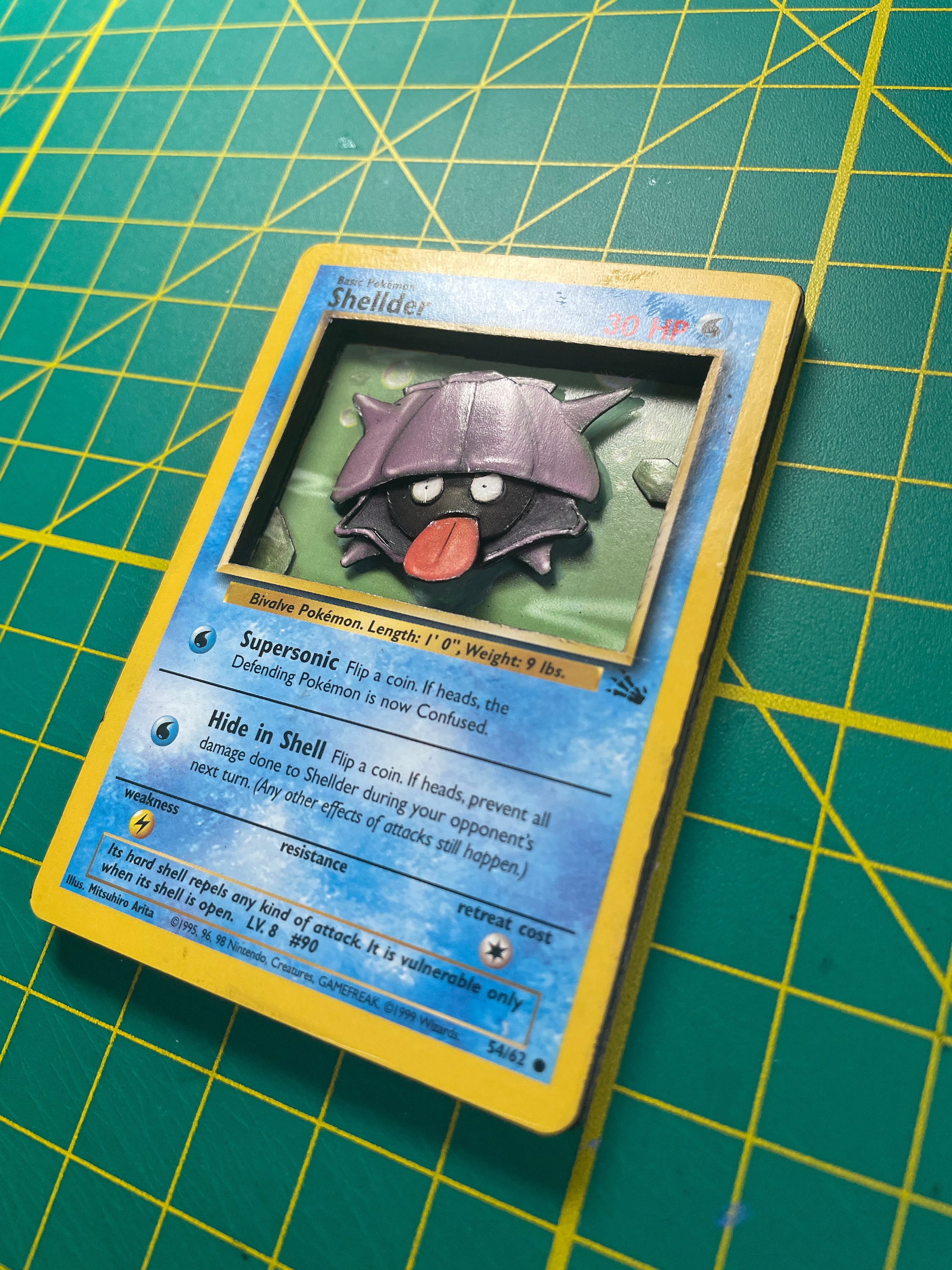 Shellder Pokemon Card 3D Card Art Shadowbox Handmade One-of-a-kind ...