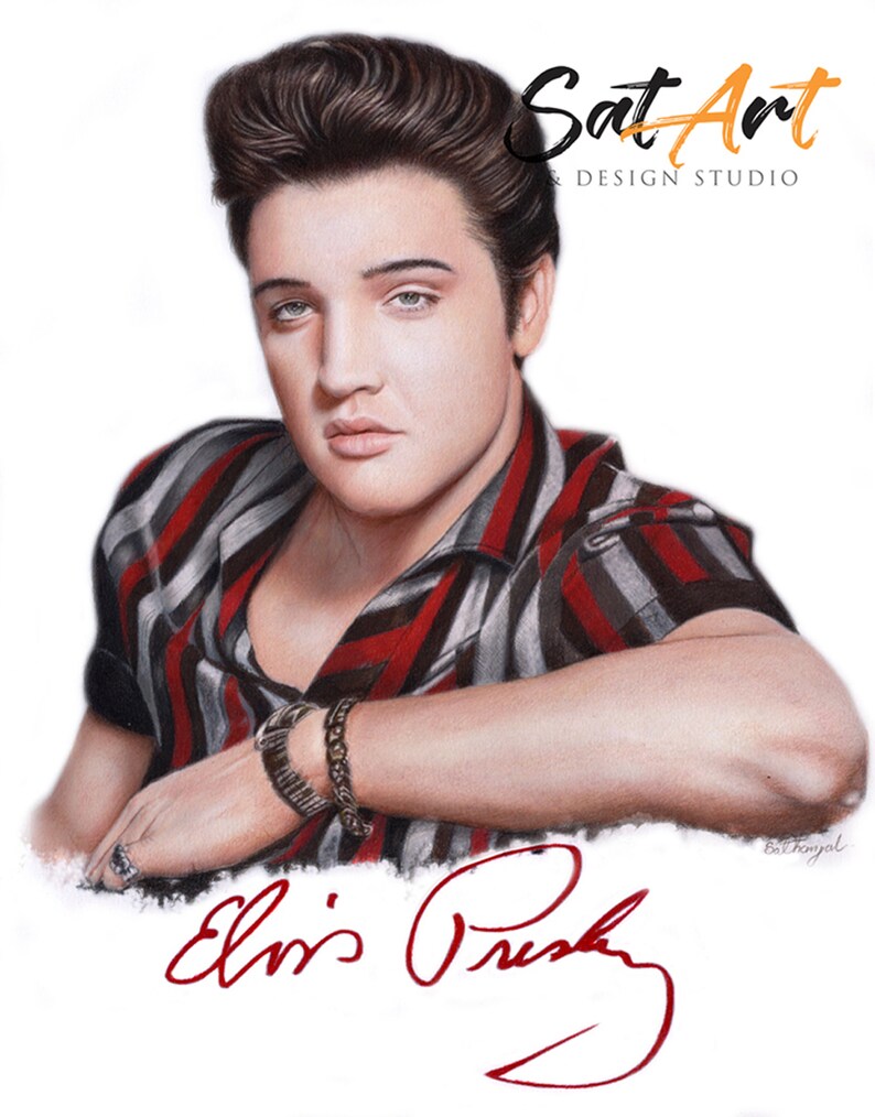 Elvis Presley Original A3 Colour Pencil Drawing - Etsy