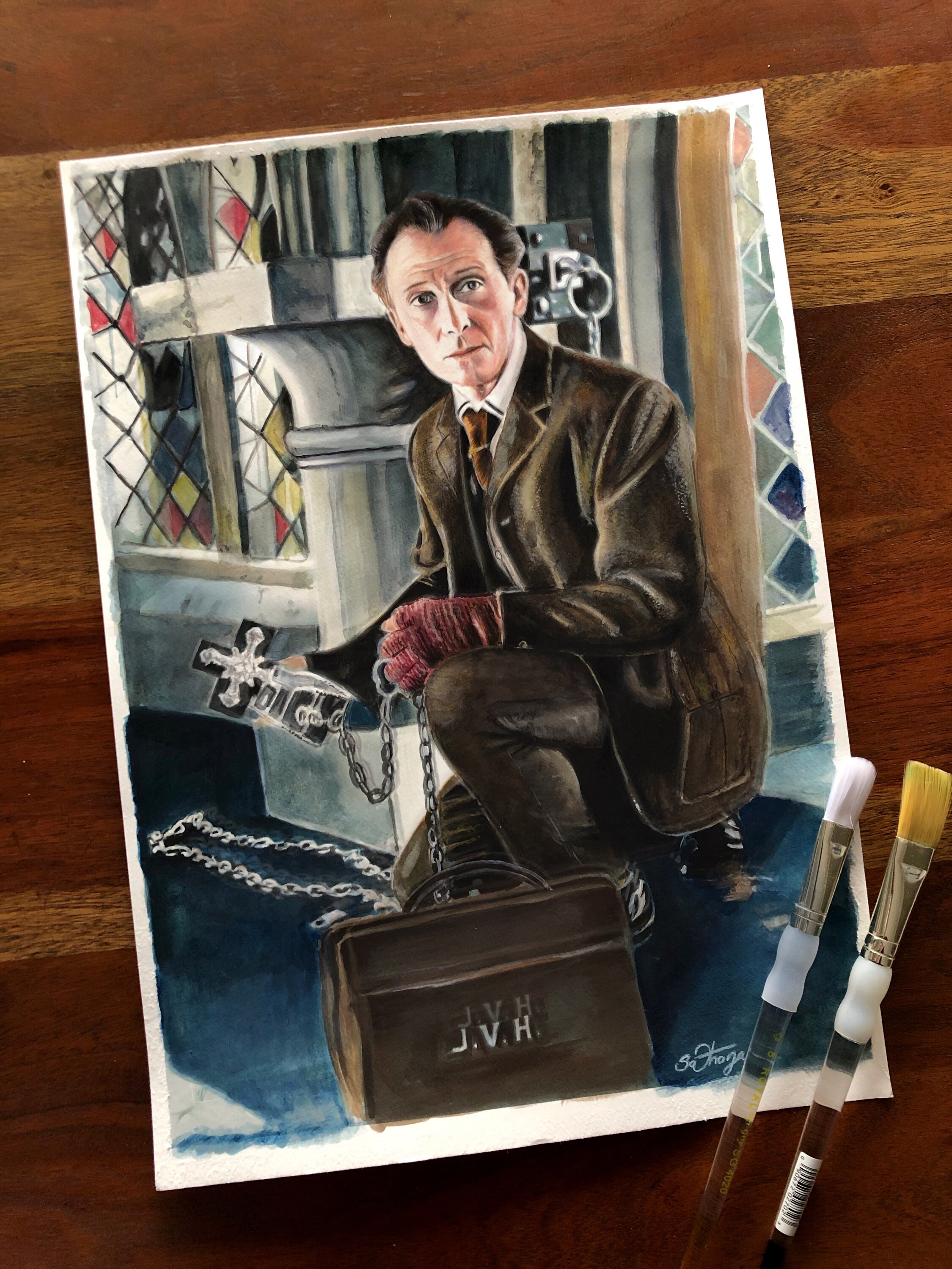 Peter Cushing Watercolour Painting - Etsy