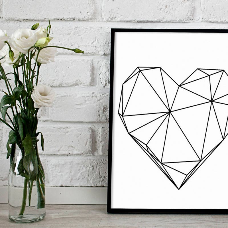 Geometric Heart - Etsy