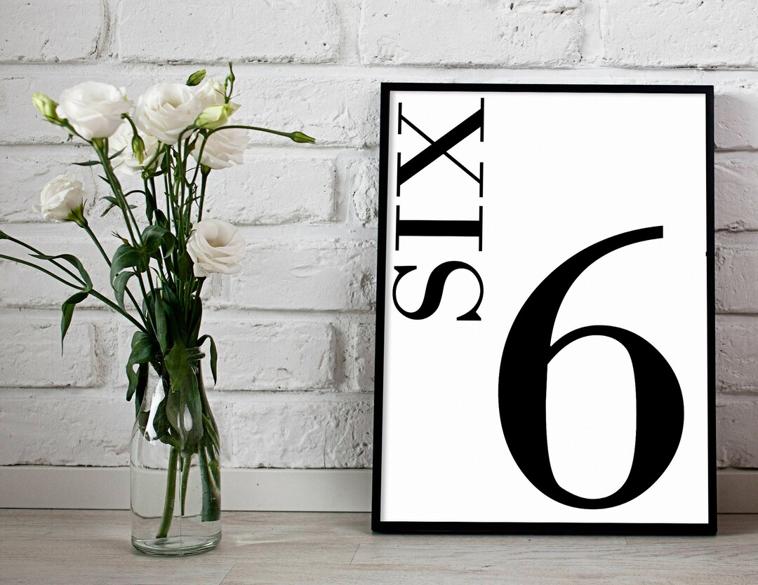 Number Six Sign, Number Sign Print, Number Printable, Family Number ...