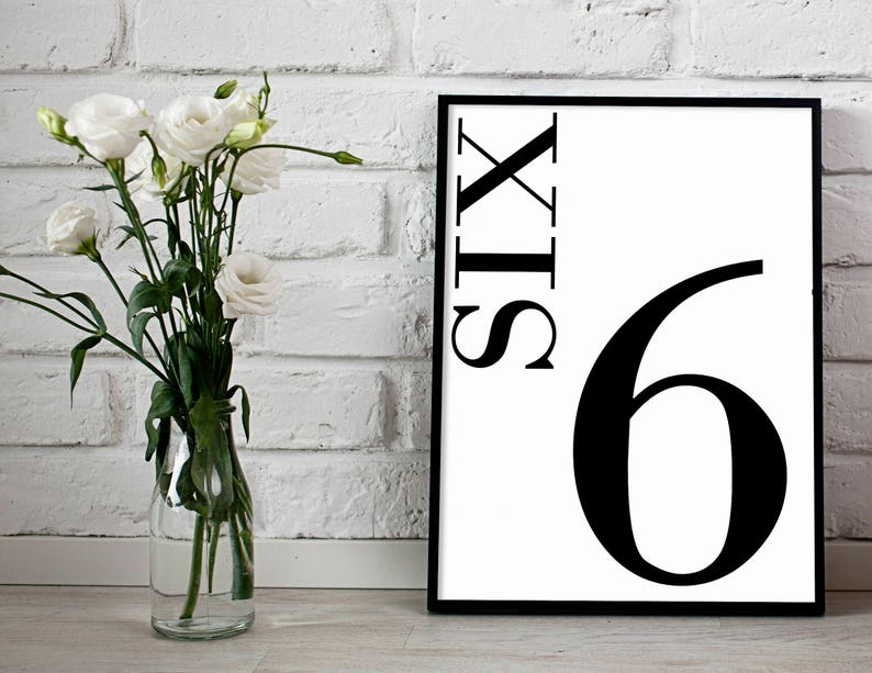 Number Six Sign, Number Sign Print, Number Printable, Family Number ...