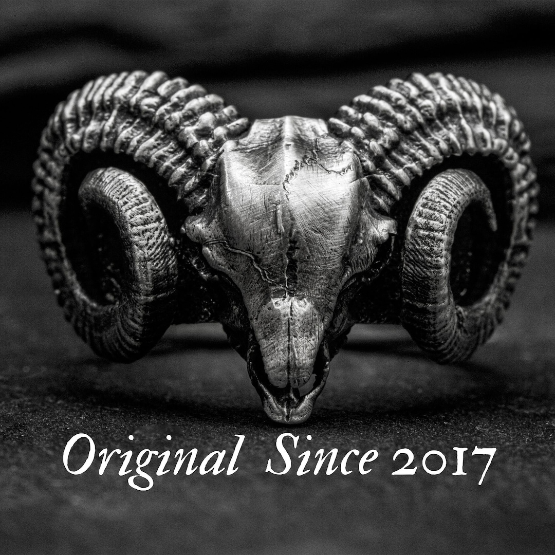 Original Ram Head Ring -ram Worship Aries Zodiac Ring - Unique Biker ...