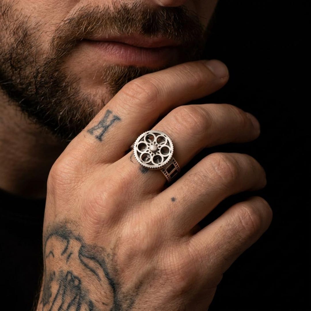 Steampunk Film Reel Ring: 925 Sterling Silver Cinephile Jewelry - Etsy