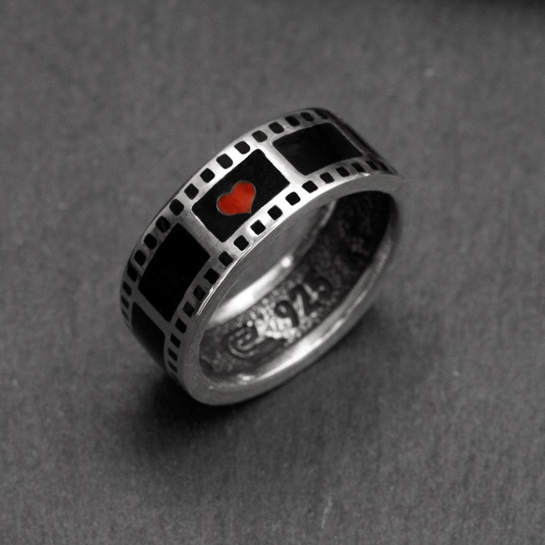 Personalized Sterling Silver Film Reel Ring: Engraved Cinema Jewelry - Etsy