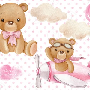Watercolor Bear Clipart: Baby Shower Graphics (digital Download) - Etsy
